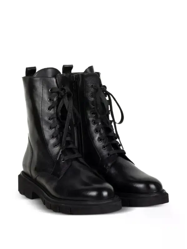 LUCA GROSSI Lace-up Leather Combat Boots