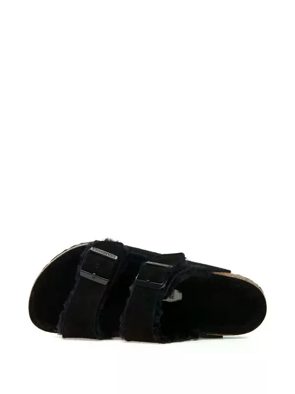 BIRKENSTOCK Arizona Shearling Buckled Sandals - Black