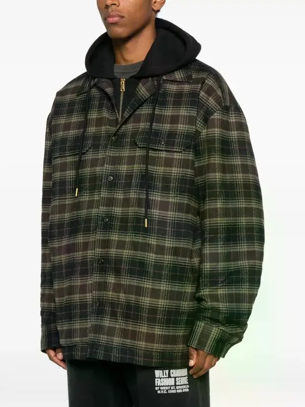 WILLY CHAVARRIA Ganadero Hooded Flannel Overshirt