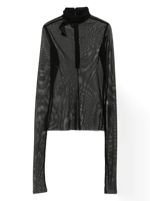 RHIZOME Sovino Tulle Turtleneck Top