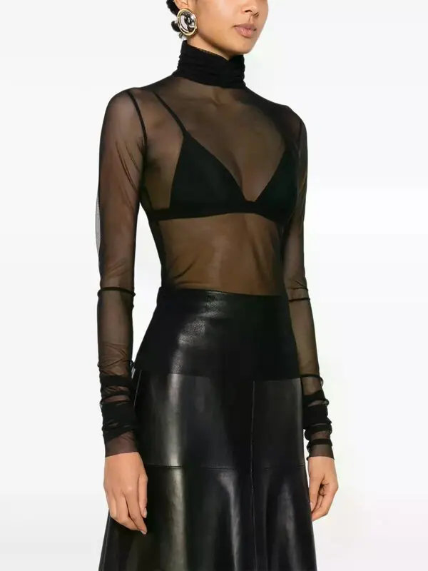 RHIZOME Sovino Tulle Turtleneck Top