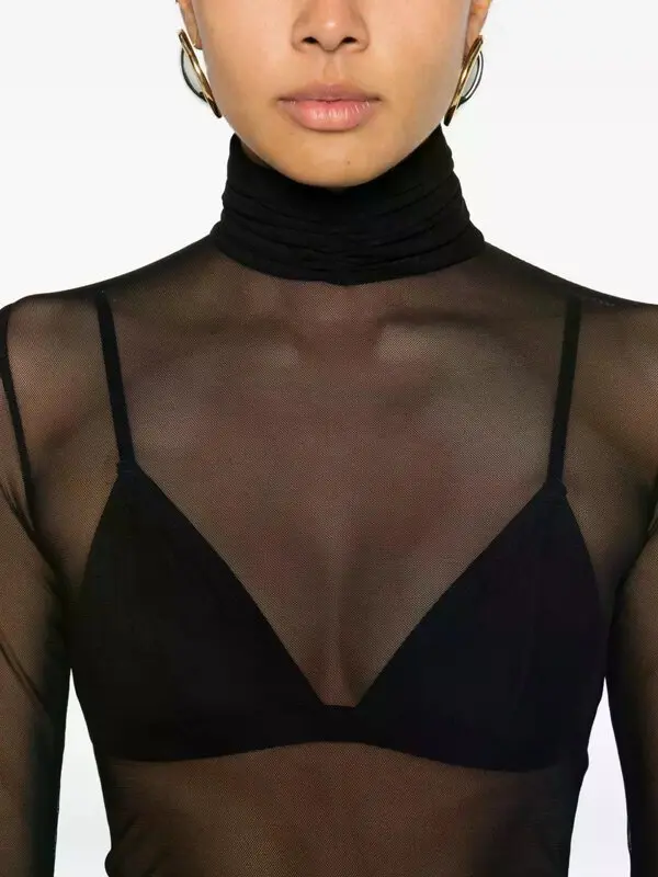 RHIZOME Sovino Tulle Turtleneck Top