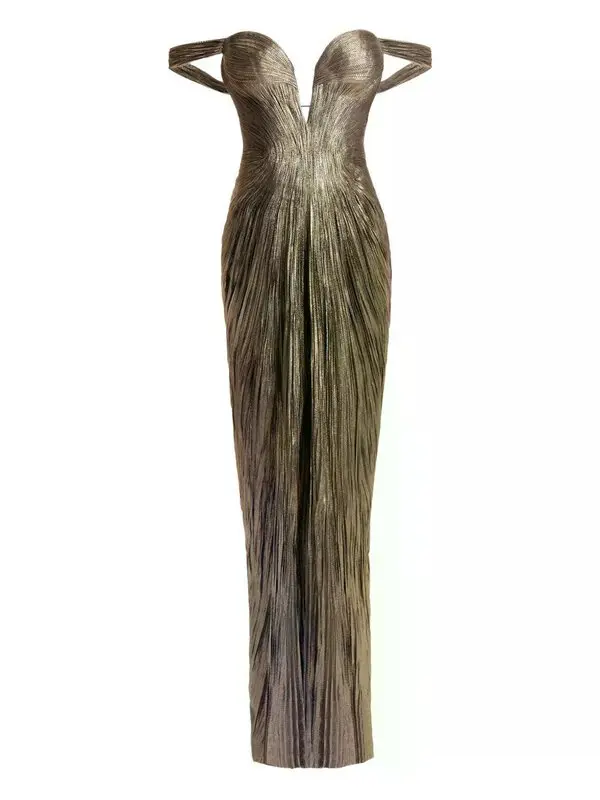 MARIA LUCIA HOHAN Martina Pleated Maxi Dress