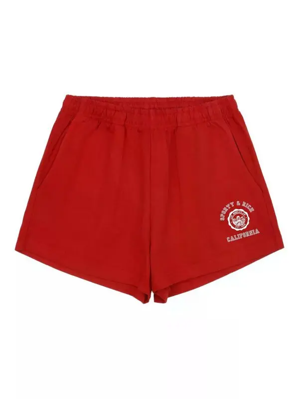 SPORTY & RICH Logo Detail Elasticated Shorts
