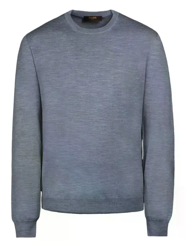 MOORER Orvieto Crew-neck Sweater - Blue