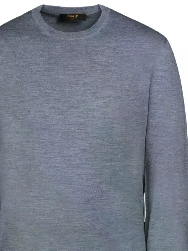 MOORER Orvieto Crew-neck Sweater - Blue