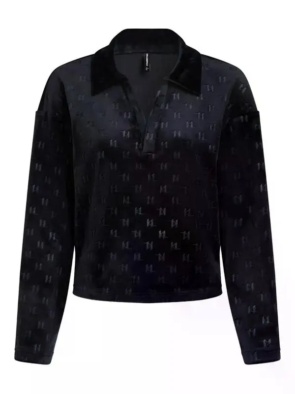 Karl Lagerfeld Monogram Velour Top