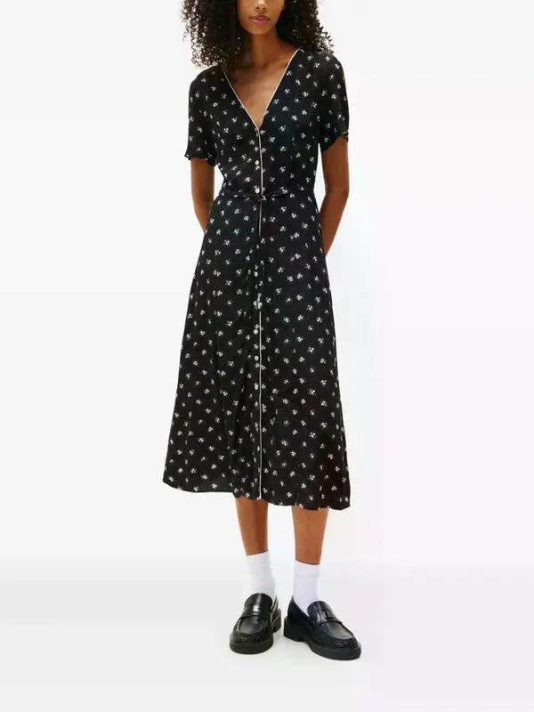 sleeve midi dress GREEN OLIVE Long Sleeve Midi Dress
