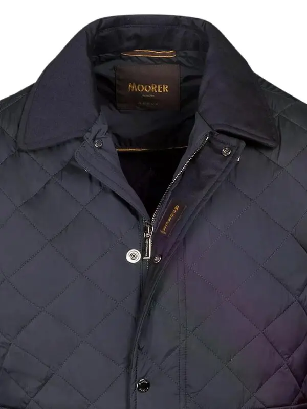 MOORER Quilted Flap-pocket Jacket - Blue