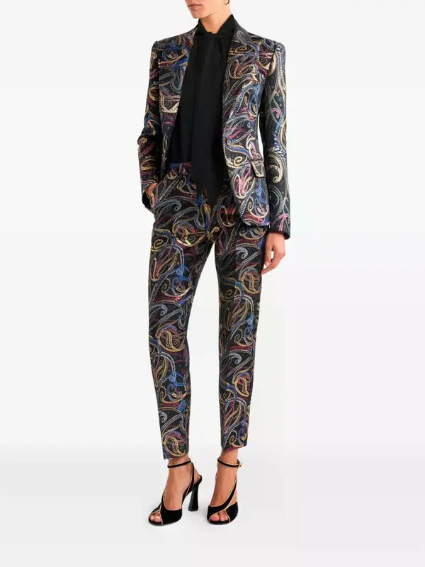 Etro Single-breasted Paisley Blazer - Black