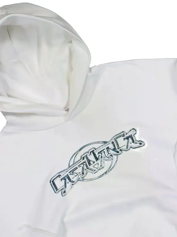 Casablanca Logo-detail Long-sleeve Hoodie - White