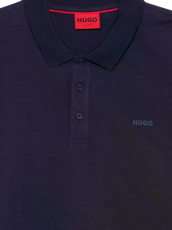 Hugo Donos Logo-detail Polo Shirt - Blue