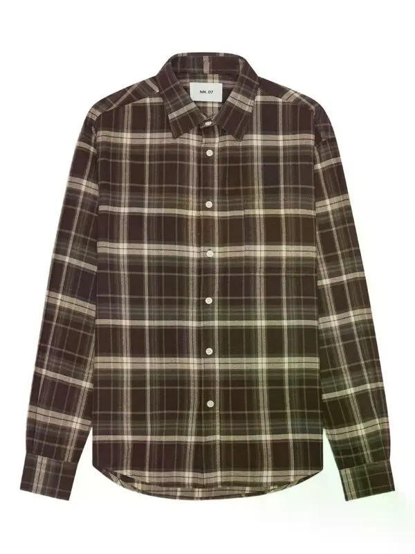 Nn07 Button-up Shirt Made In Soft Cotton And Woven In A Flannel Twill Weave
