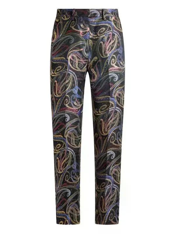 Etro Pressed Crease Paisley-motif Trousers