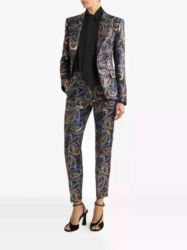 Etro Pressed Crease Paisley-motif Trousers