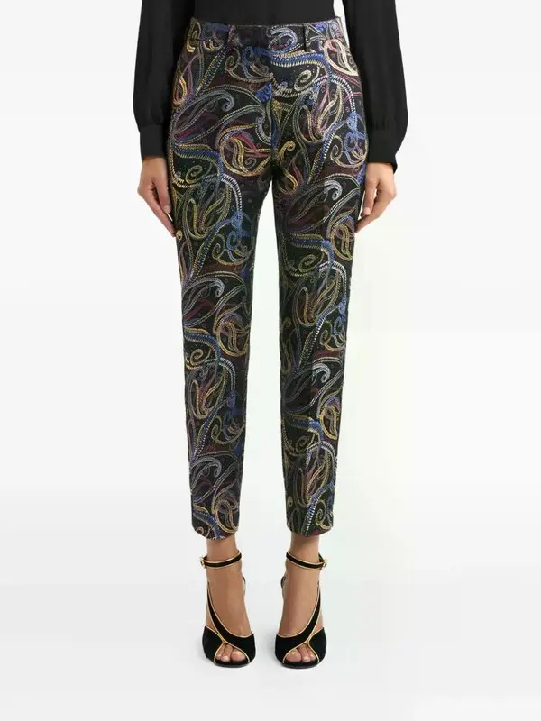 Etro Pressed Crease Paisley-motif Trousers