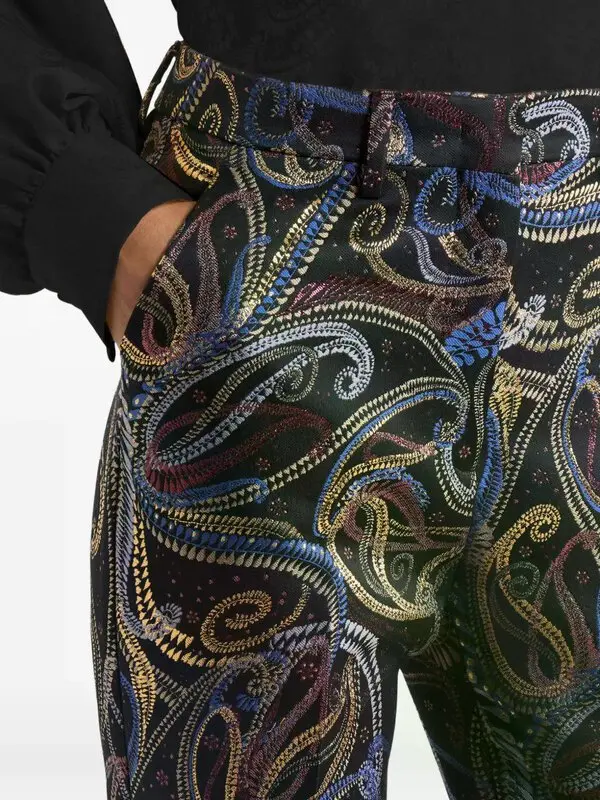Etro Pressed Crease Paisley-motif Trousers