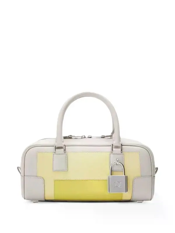 Loewe Amazona 23 Panelled Tote Bag With Padlock - Neutrals