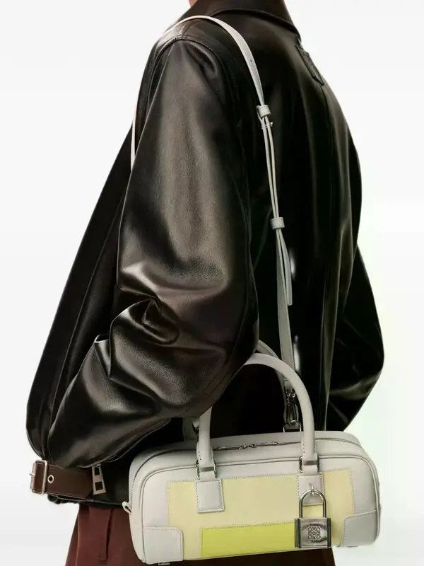 Loewe Amazona 23 Panelled Tote Bag With Padlock - Neutrals