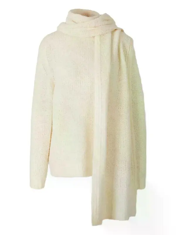 Staud Scarf-detail Sweater - Neutrals