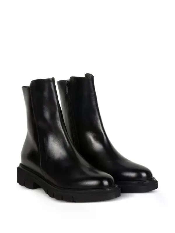 LUCA GROSSI Leather Ankle Boots - Black