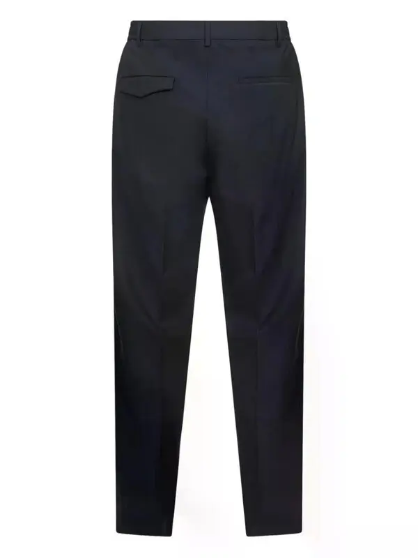 Tagliatore Elasticated Waistband Pressed Trousers - Blue