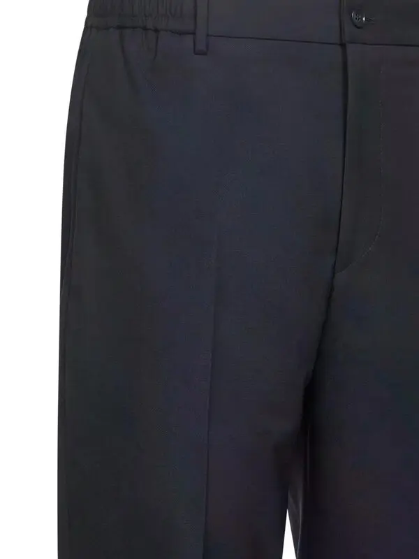 Tagliatore Elasticated Waistband Pressed Trousers - Blue