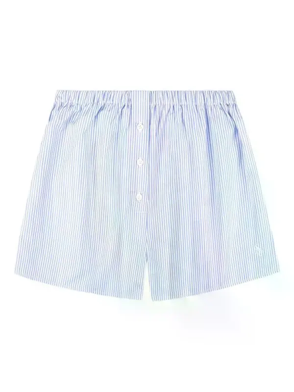 SPORTY & RICH Striped Button Shorts - Blue
