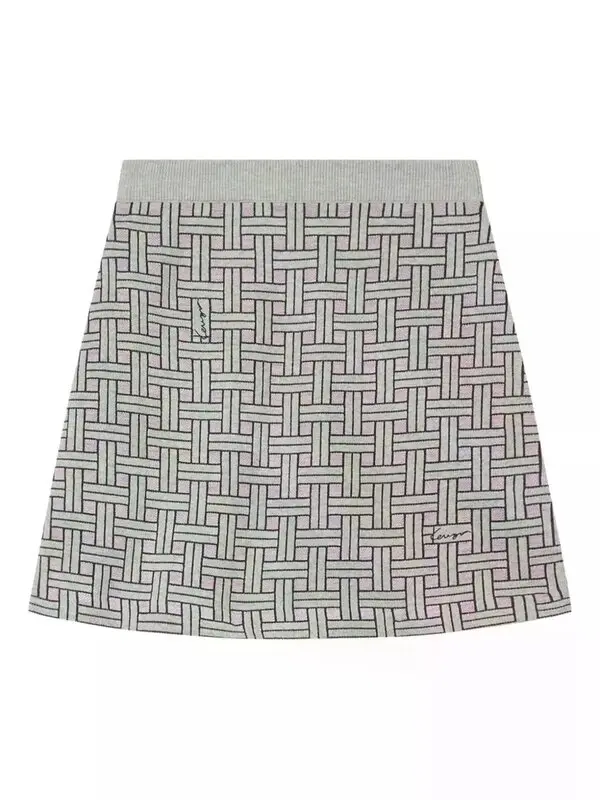 Kenzo Weave Logo-detail Mini Skirt - Grey