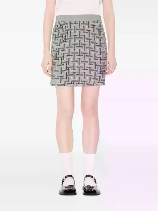 Kenzo Weave Logo-detail Mini Skirt - Grey