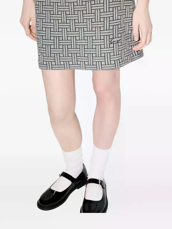 Kenzo Weave Logo-detail Mini Skirt - Grey