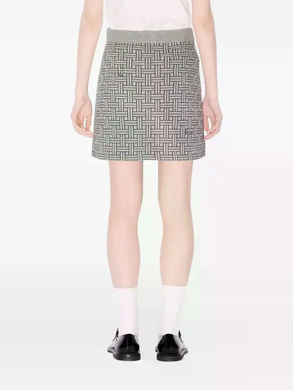 Kenzo Weave Logo-detail Mini Skirt - Grey