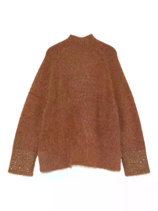 LUISA CERANO Sequined-cuffs Knitted Sweater