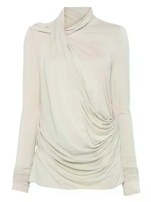 ENTIRE STUDIOS Draped Long-sleeve Top - Neutrals