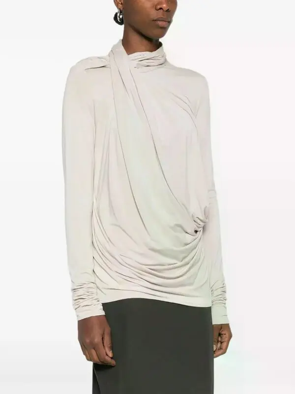 ENTIRE STUDIOS Draped Long-sleeve Top - Neutrals