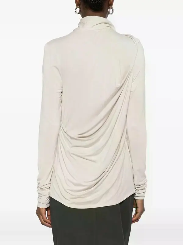 ENTIRE STUDIOS Draped Long-sleeve Top - Neutrals