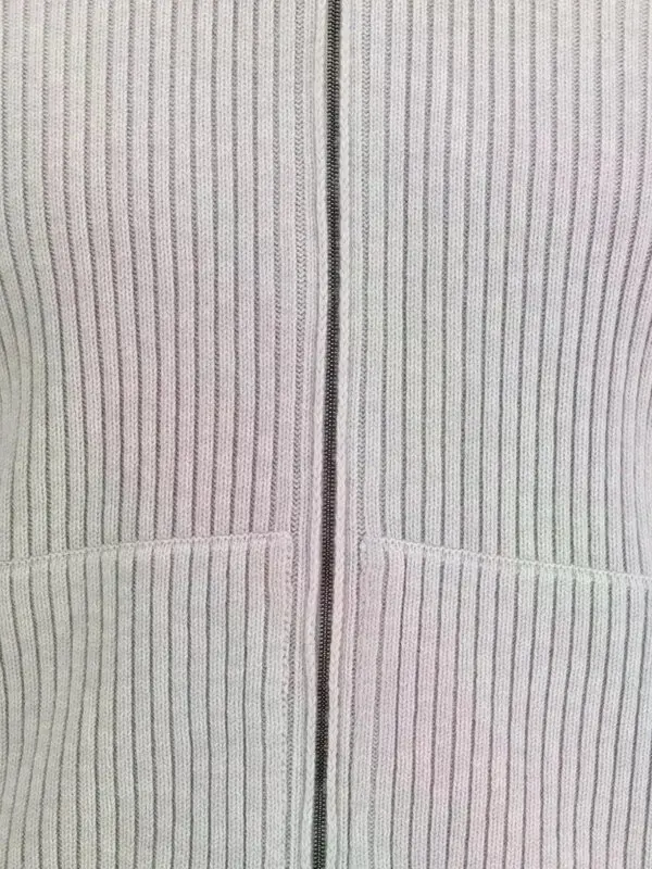 Brioni Ribbed Knit Zip-up Cardigan