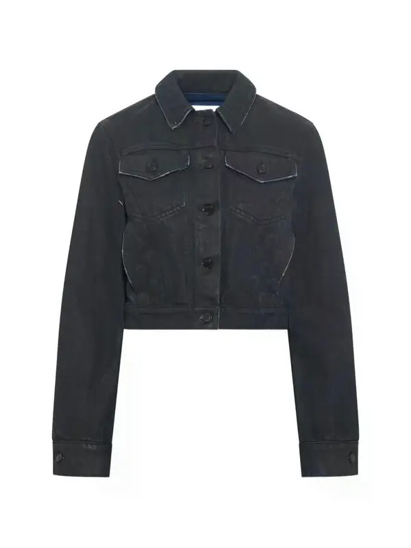 MARINE SERRE Moon Waxed Denim Jacket - Black