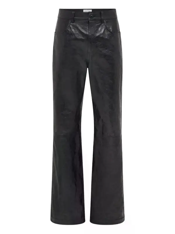 MARINE SERRE Leather Glossy Moon Motif Trousers