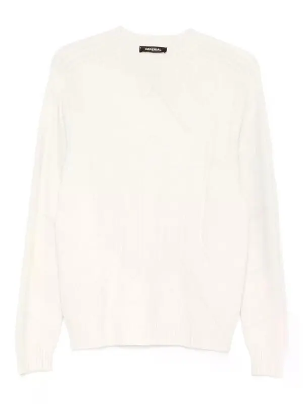 Imperial Geometric-patterned Sweater - White