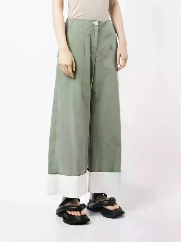 LOW CLASSIC Wide-leg Turn-up Trousers