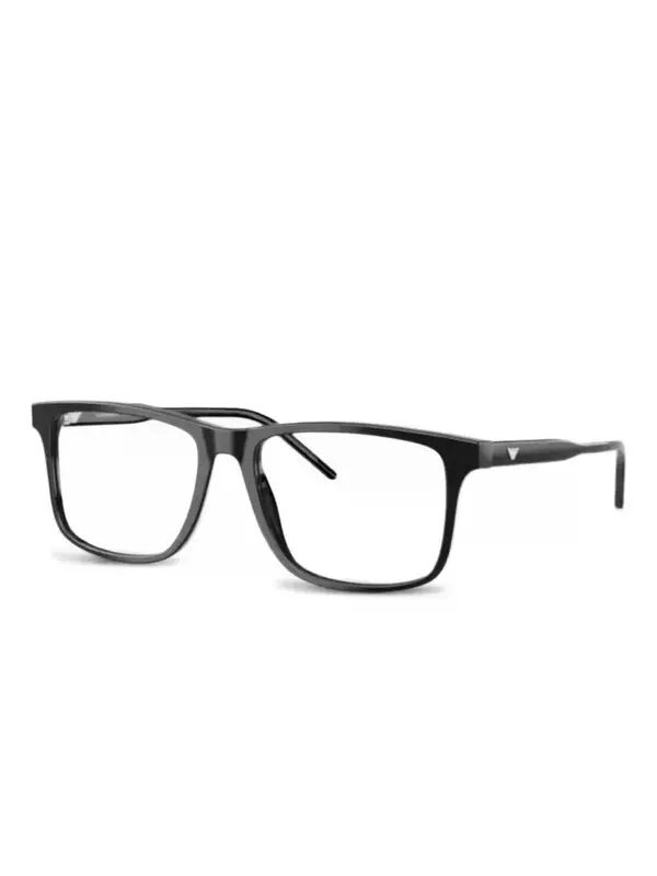 Emporio Armani Rectangle-frame Glasses With Logo Detail - Black