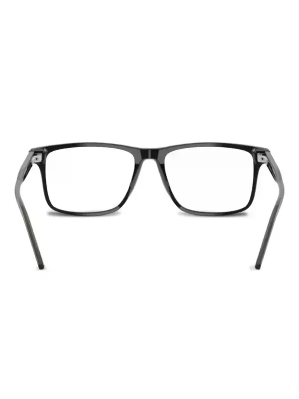 Emporio Armani Rectangle-frame Glasses With Logo Detail - Black