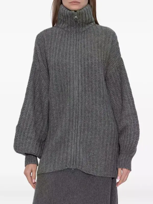 LISA YANG Balloon-sleeve Zip Cardigan