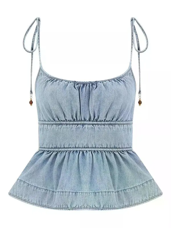 Zimmermann Wanderlust Ruffled Denim Cami