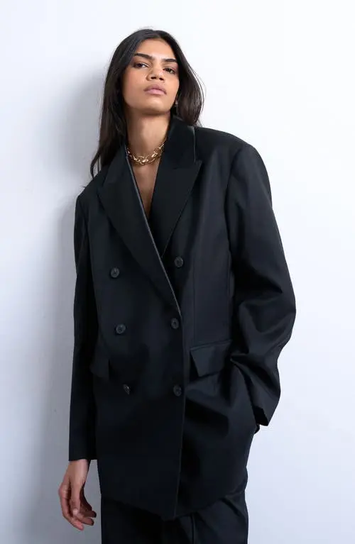 Topshop Double-breasted Tuxedo Blazer