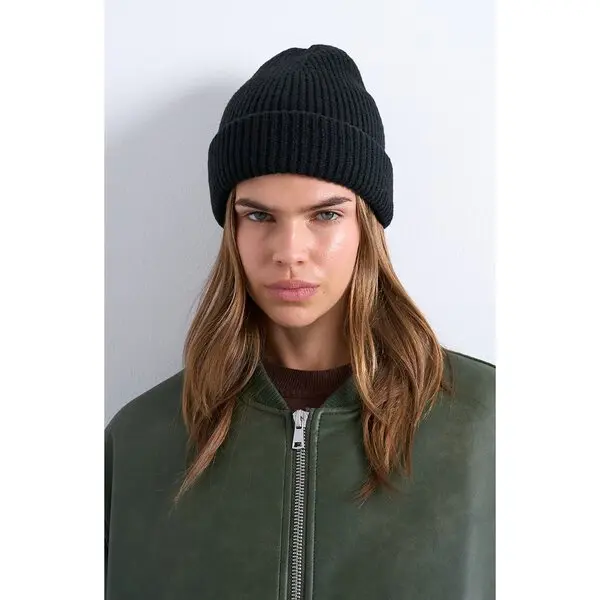Topshop Henry Rib Beanie - Black
