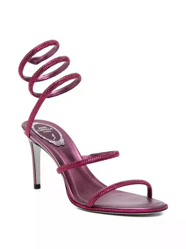 Rene Caovilla 80mm Cleo Embellished Sandals - Pink