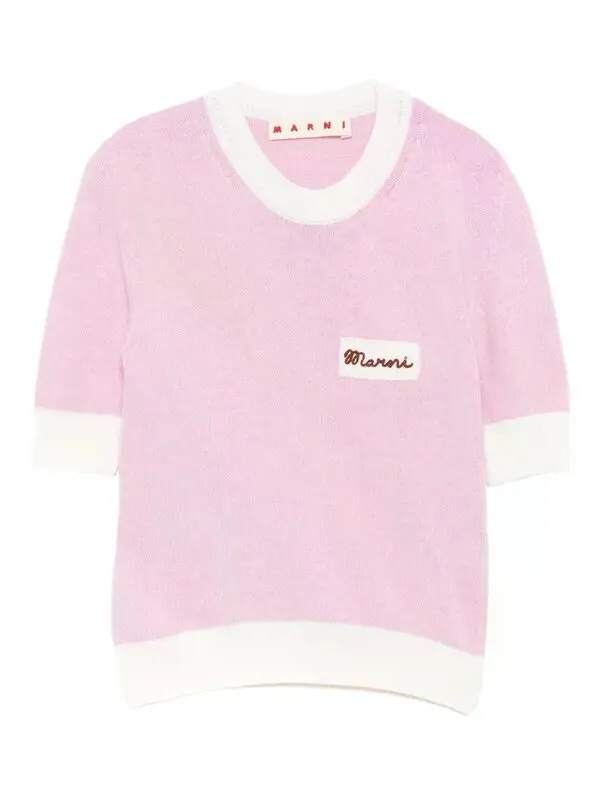 Marni Embroidered Crew-neck Jumper - Pink