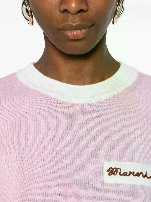 Marni Embroidered Crew-neck Jumper - Pink